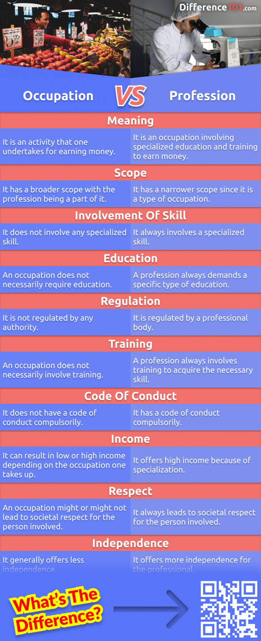 Occupation Vs Profession 10 Key Differences Pros And Cons Difference 101